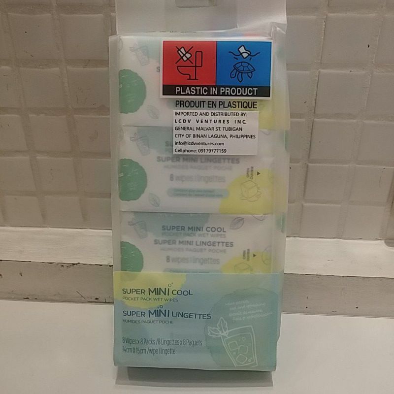 Super Mini Cool Pocket Pack Wet Wipes (8wipesx8packs) | Shopee Philippines