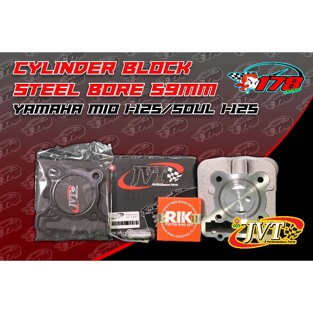 JVT block mio i 125/mio soul i 125 steel bore （59mm） | Shopee Philippines