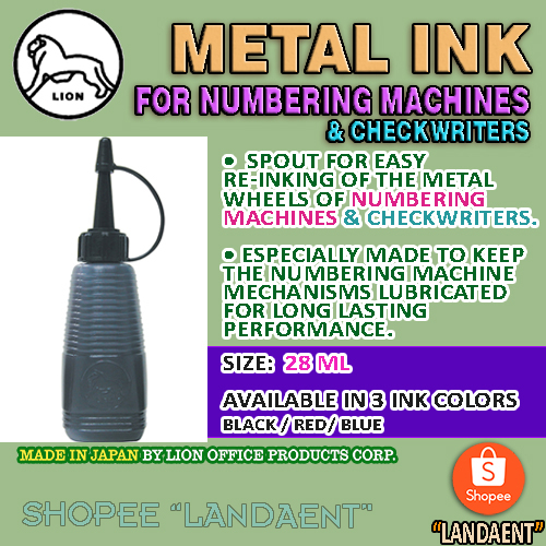Lion Metal Ink for Numbering Machines & Checkwriters | Shopee Philippines