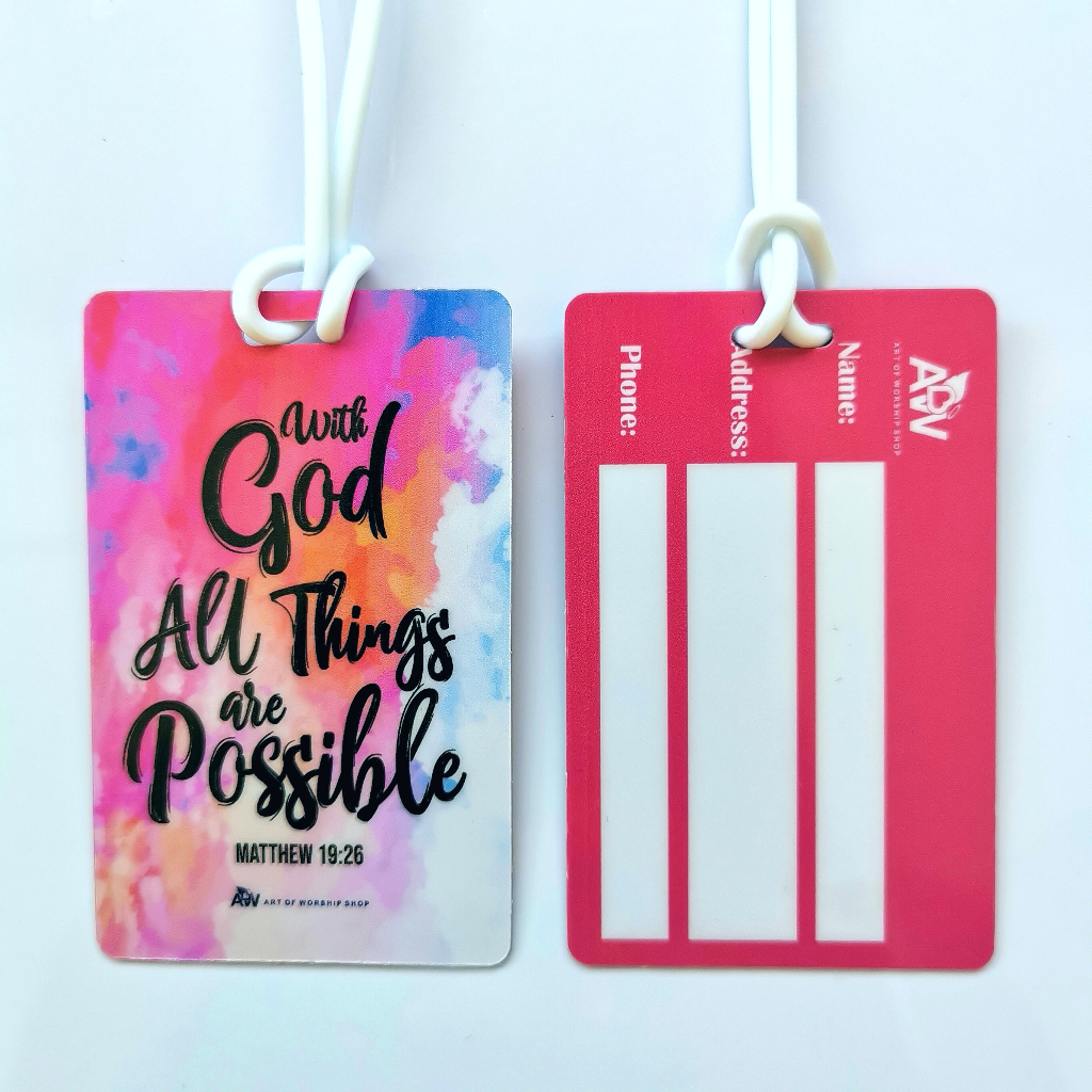 Bible Verse Bag Tag AOW / Luggage Tag Front & Back Print | Shopee ...