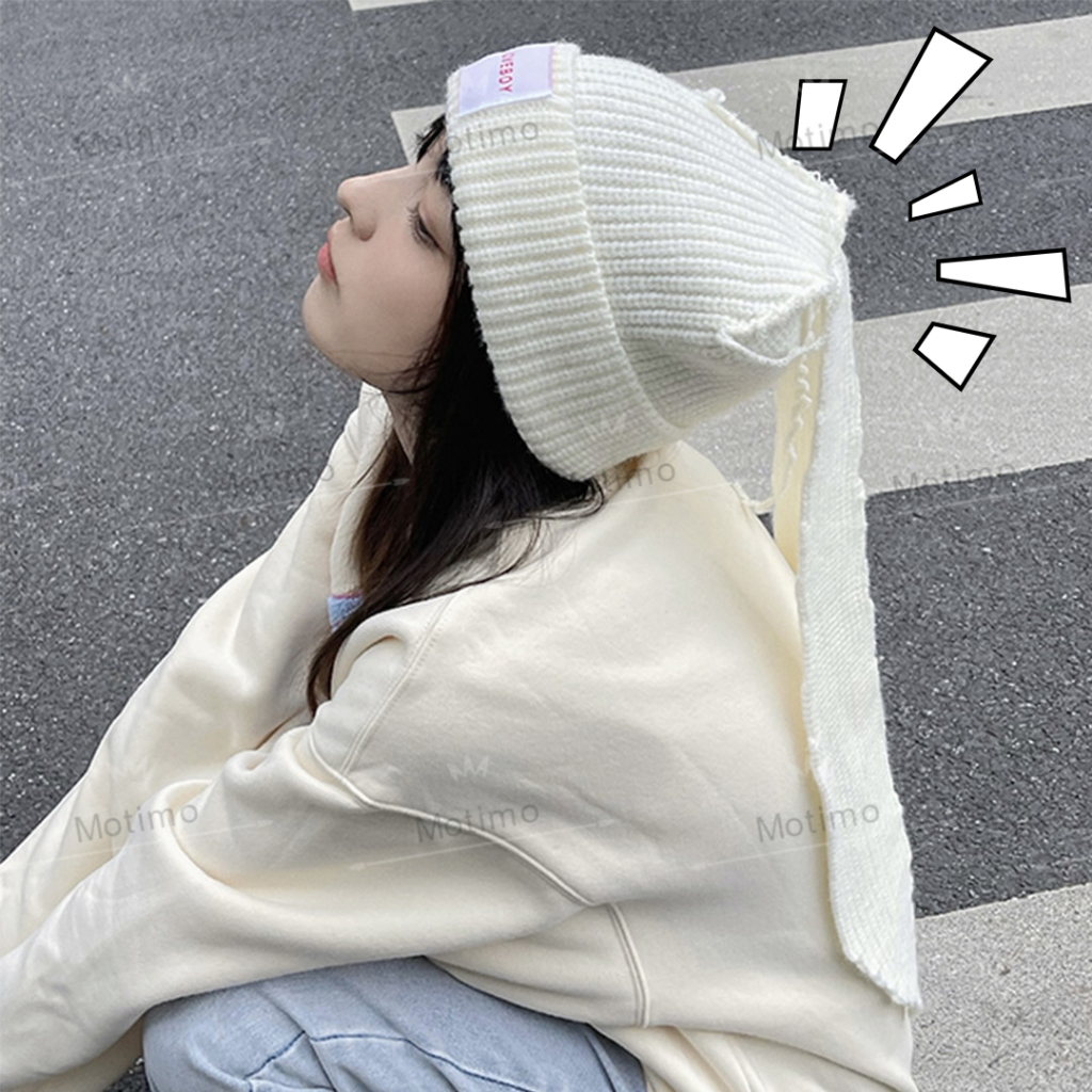 From PH Unisex Rabbit Long Ear Hat Knitted Hat Crochet Outdoor Beanie ...
