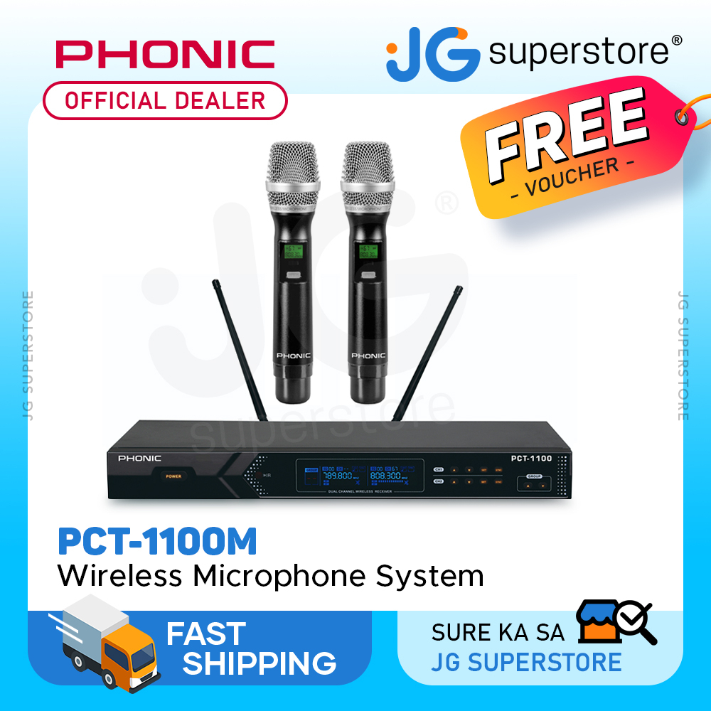 Phonic PCT-1100M Dual Channel Wireless Microphone System w/ OLED ...
