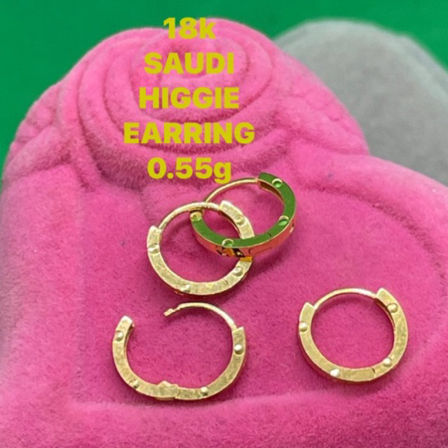 PAWNABLE 18k SAUDI GOLD Huggie Hoop EARRING | Shopee Philippines
