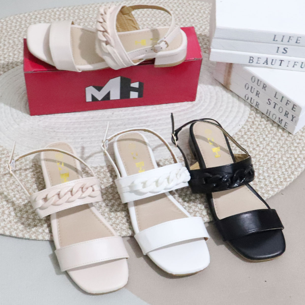 mh305 New arrive Double stap slide sandal's for women's | Shopee ...
