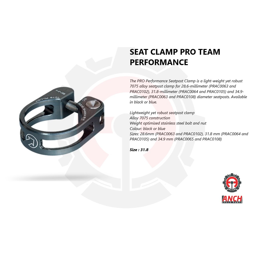 Seat Clamp Pro 31.8 34.9 QR / Allen / Performance Authentic alloy ...