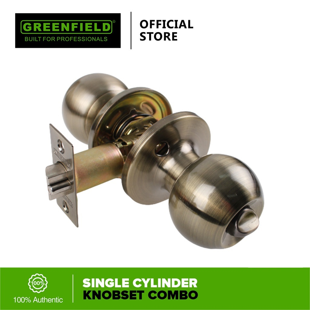 Greenfield Single Cylinder Knob Combo Set Antique Brass Finish (US5 ...