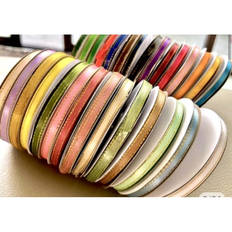 Ribbon with gold lining 50 yards | Shopee Philippines