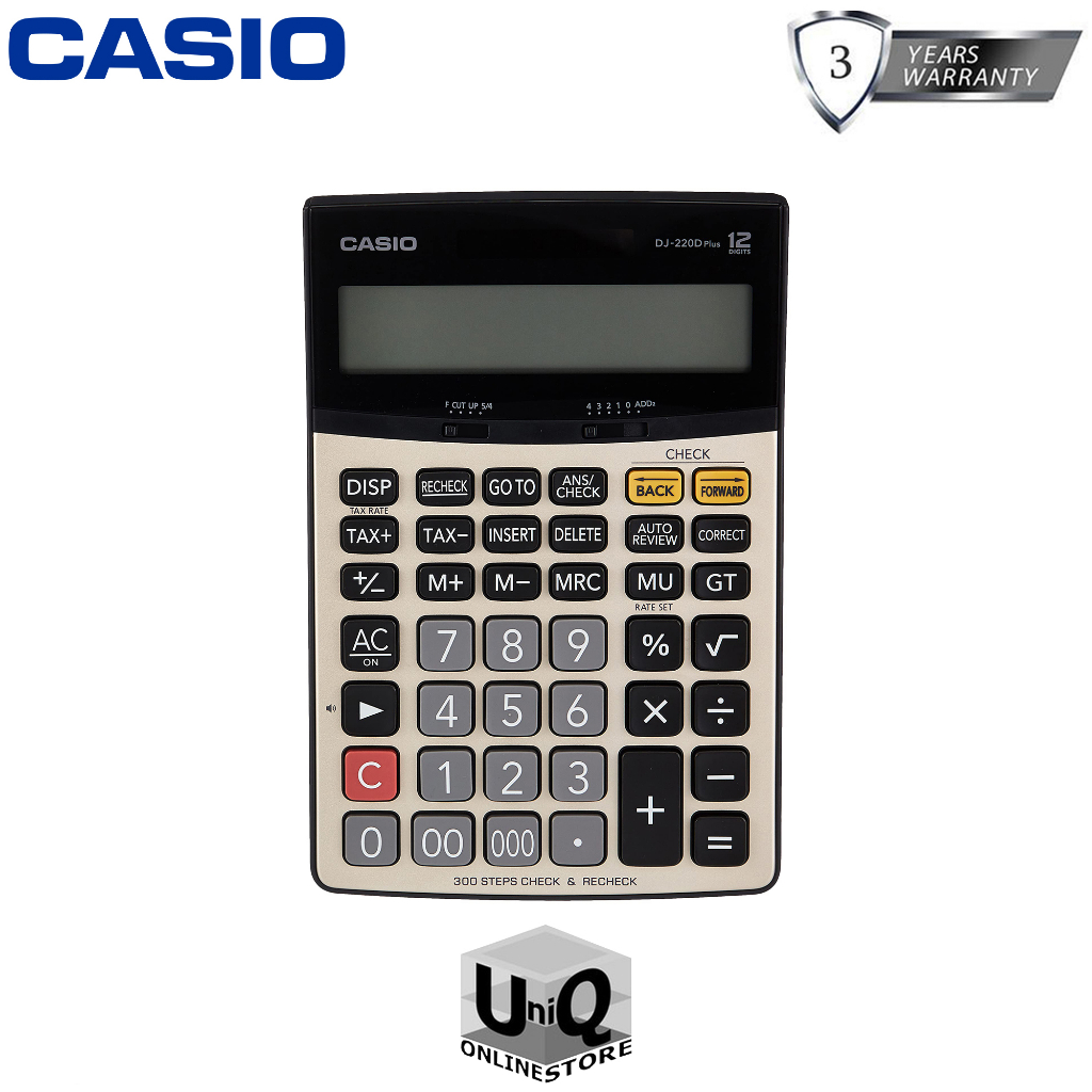 Casio 12 digits Calculator, DJ-220DPLUS, Metal Faceplate, Desktop Type ...