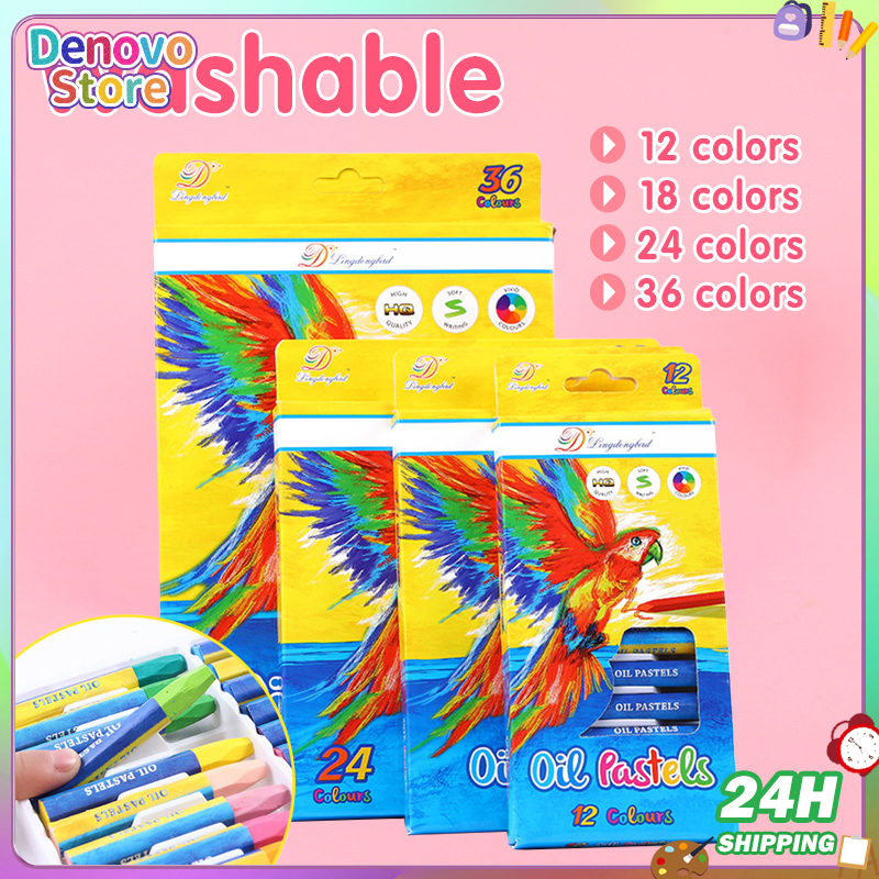 36Pcs Kids Art Coloring Set Wax Crayons Oil Pastels Color For Drawing ...