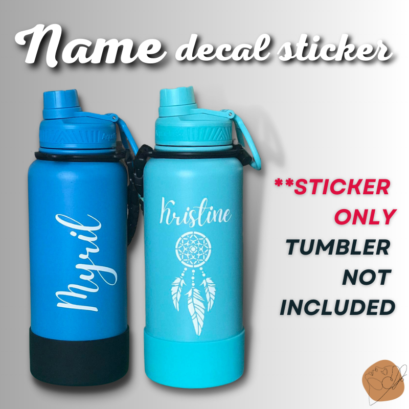 Customized / Personalized Vinyl Decal Name for Aquaflask, Thermoflask ...