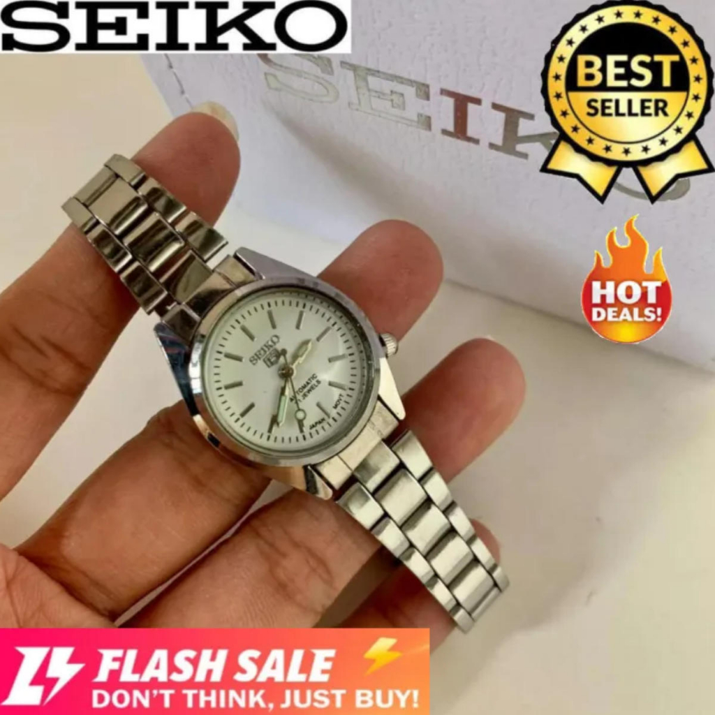 Seiko 5 21 Jewels Automatic Hand Movement White Dial Stainless Steel ...