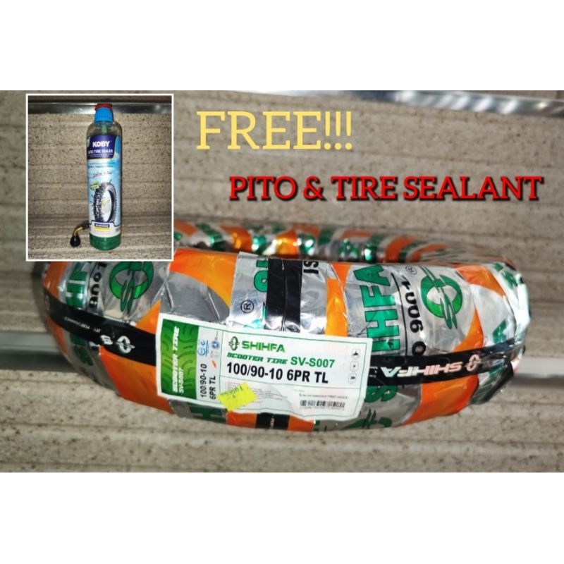 SHIH FA TIRE 100 X 90 X 10 (SV-S007/SCOOTER DESIGN TUBELESS)FREE PITO ...