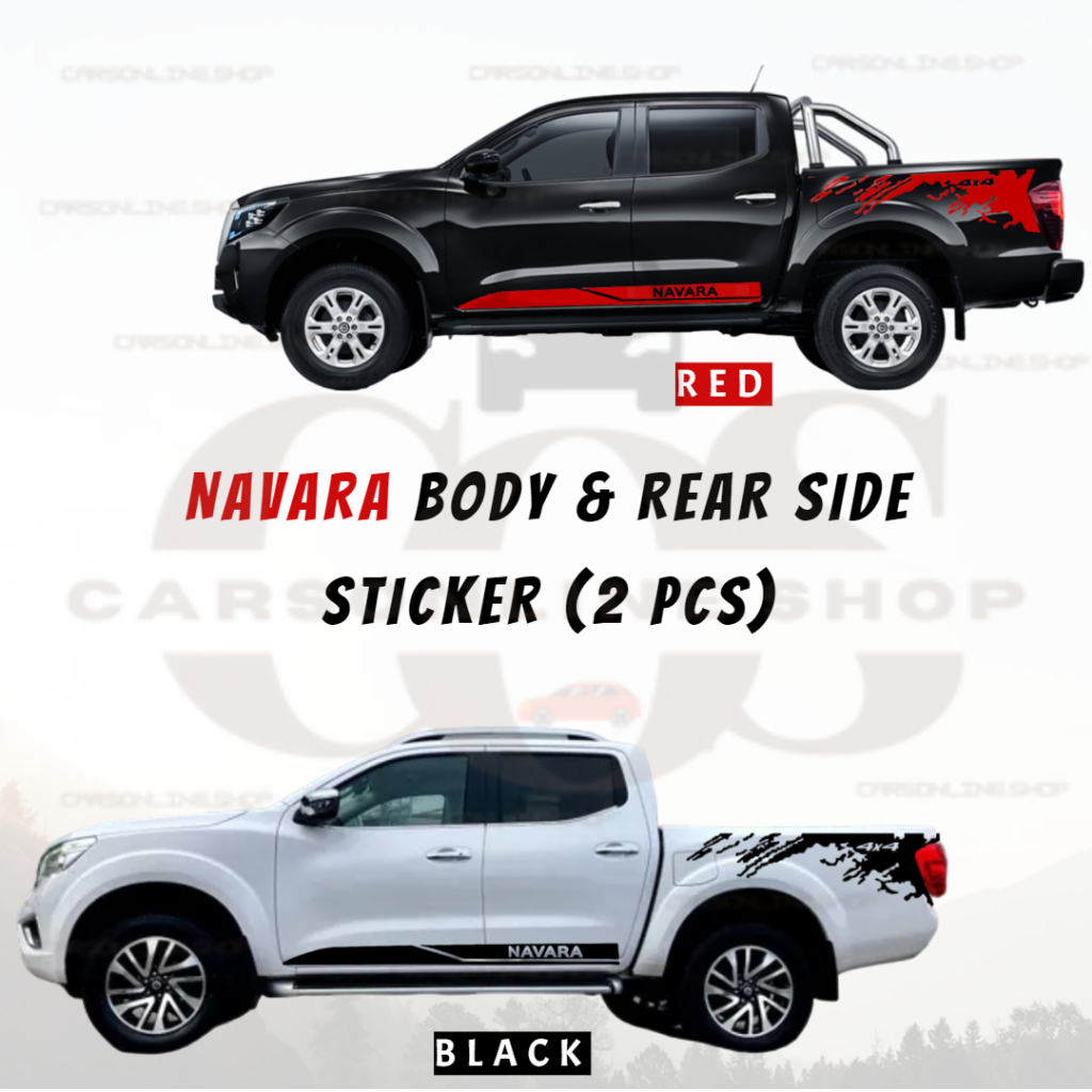 COS 2Pcs NISSAN NAVARA Car Body Side Sticker Truck Decal Vinyl Flame ...