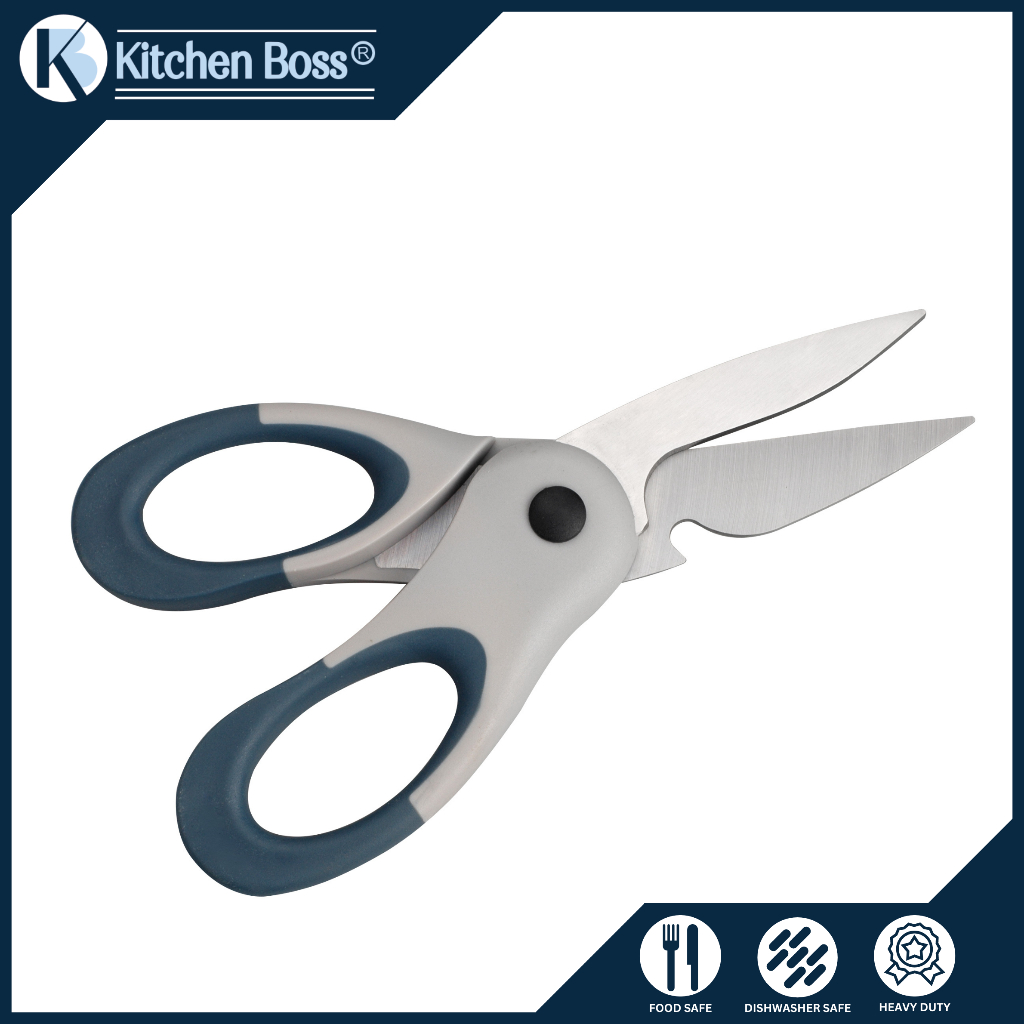 Kitchen Boss Heavy Duty Stainless Steel Kitchen Shears Scissors Fruits Vegetables Meat Poultry ...