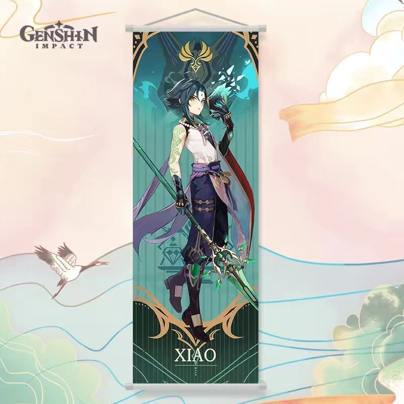 Genshin Impact Murals Zhongli Keqing Hu Tao Xiao Klee Game Characters ...