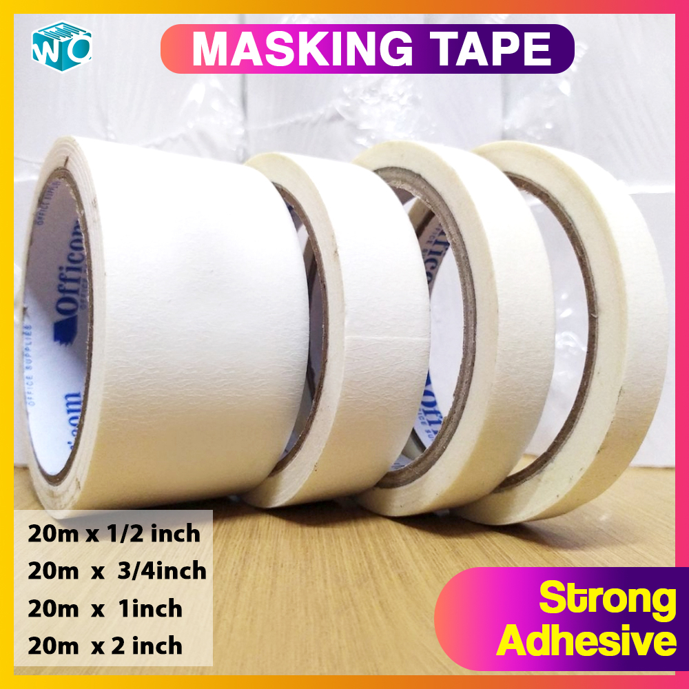 Masking Tape (1 Tube) Paper Tape 2 inch | 1 inch | 3/4 inch | 1/2 inch Adhesive Tape Painter's ...