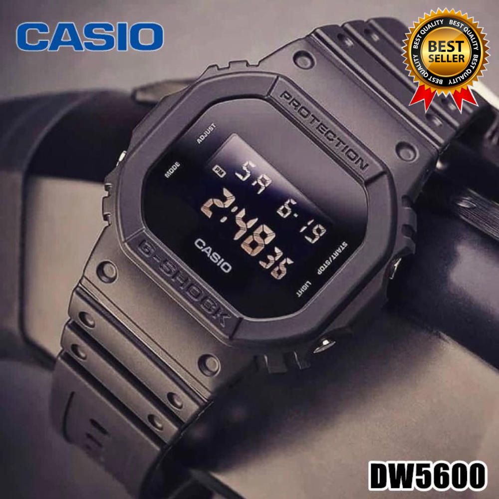 Casio DW5600 Digital All Black Resin Band Waterproof Watch For Men ...