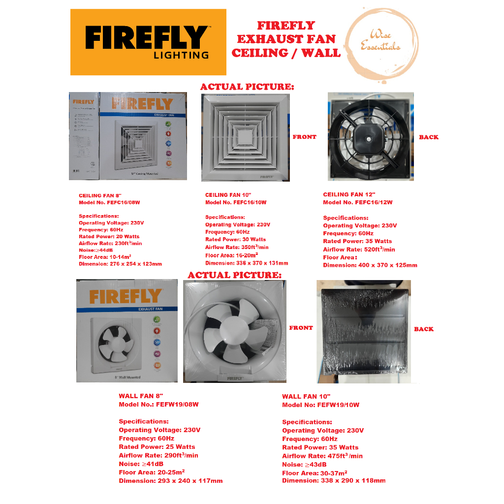 FIREFLY CEILING, WALL Exhaust Fan | Shopee Philippines