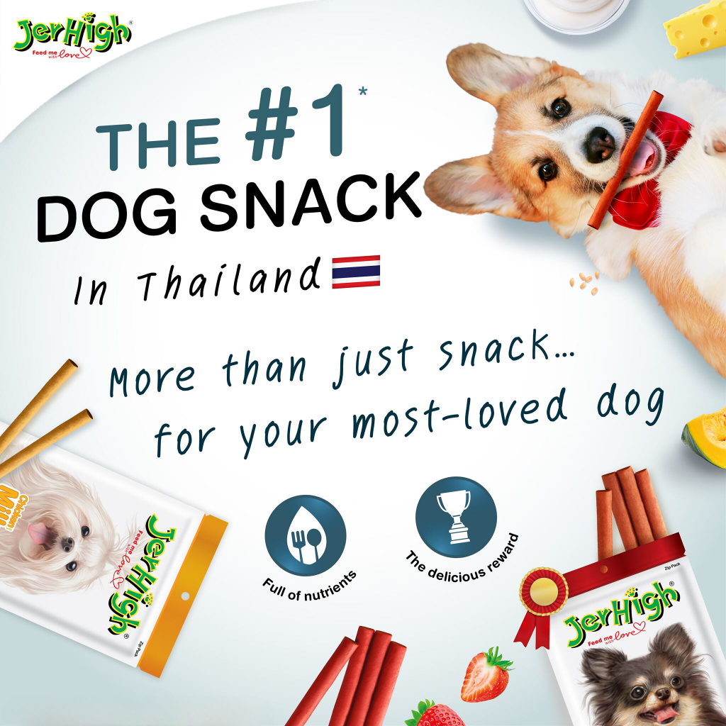 JerHigh Dog Treats for Adult/Puppy 70g, Duo 50g Dog Dental Den-T Stick ...