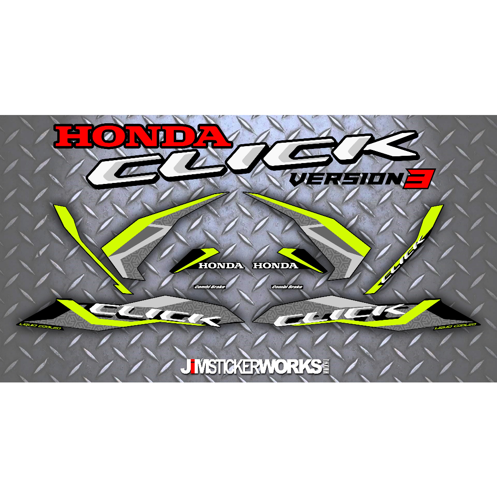 HONDA CLICK 125 FI VERSION 3 STOCK DECALS GEOMETRY DESIGN(FULLY ...