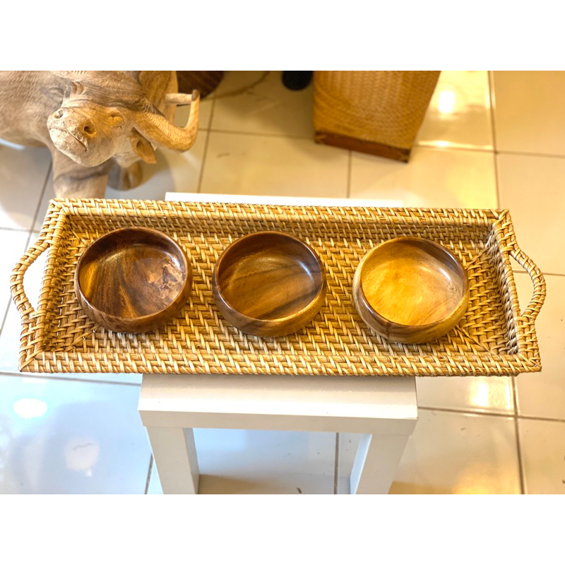 Handwoven rattan | labtang rectangular serving tray | organizer ...