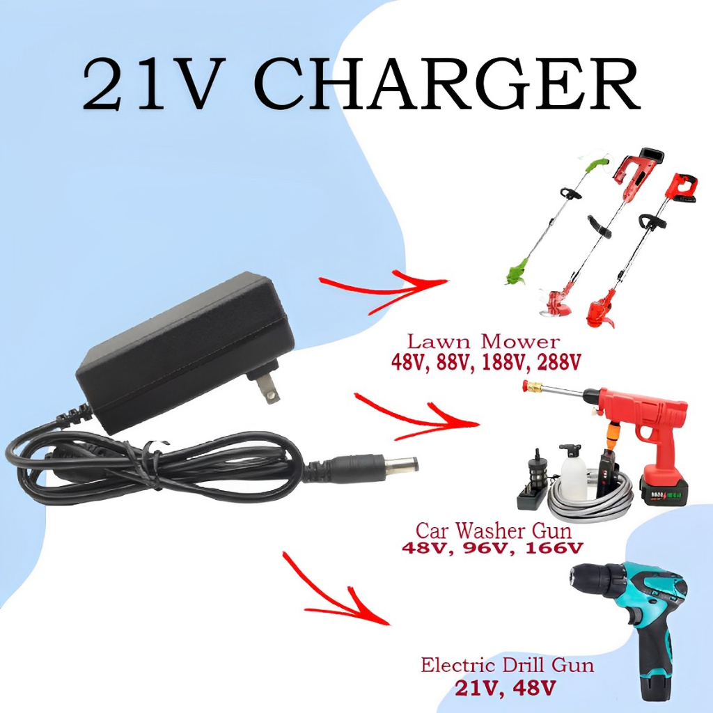 21V Charger Adapter For 48V-288V Lawn Mowers, 48V-166V Car Washers and ...