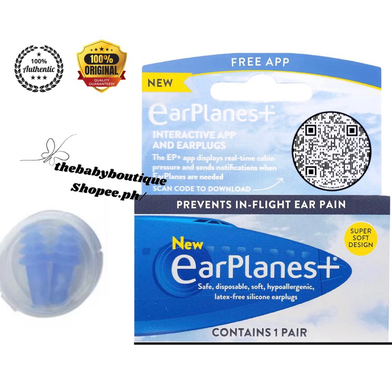 EarPlanes Plus+ Silicone Noise and Airs Pressure Protection travel ...