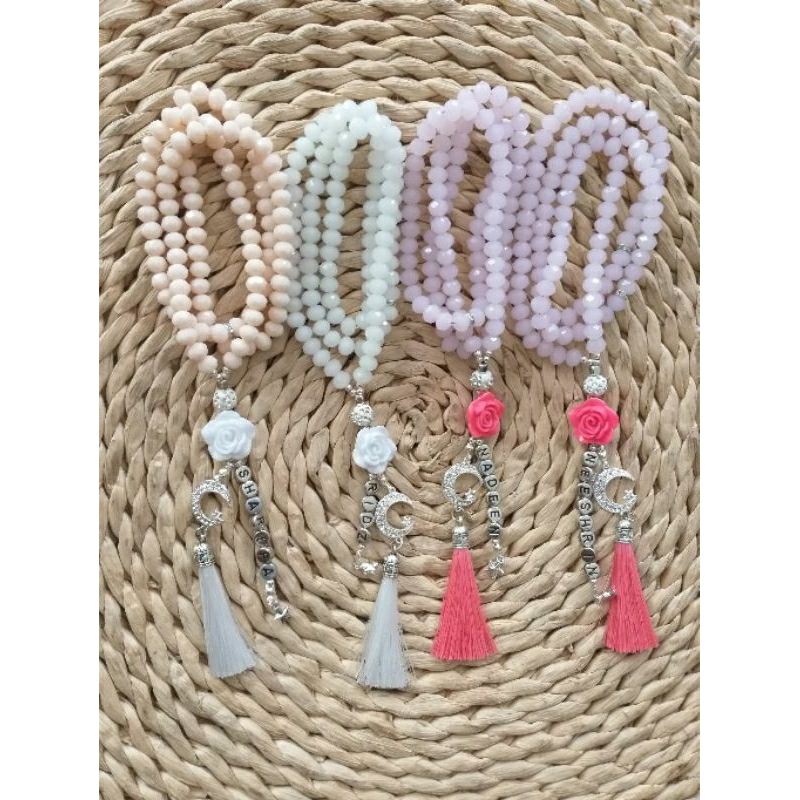 personalized 99 bead crystal tasbeeh / muslim rosary | Shopee Philippines