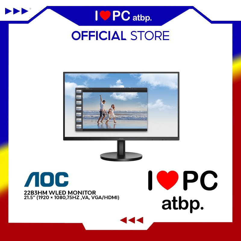 AOC 21.5" 22B3HM WLED Monitor (1920 × 1080,75Hz ,VA, VGA/HDMI) | Shopee ...
