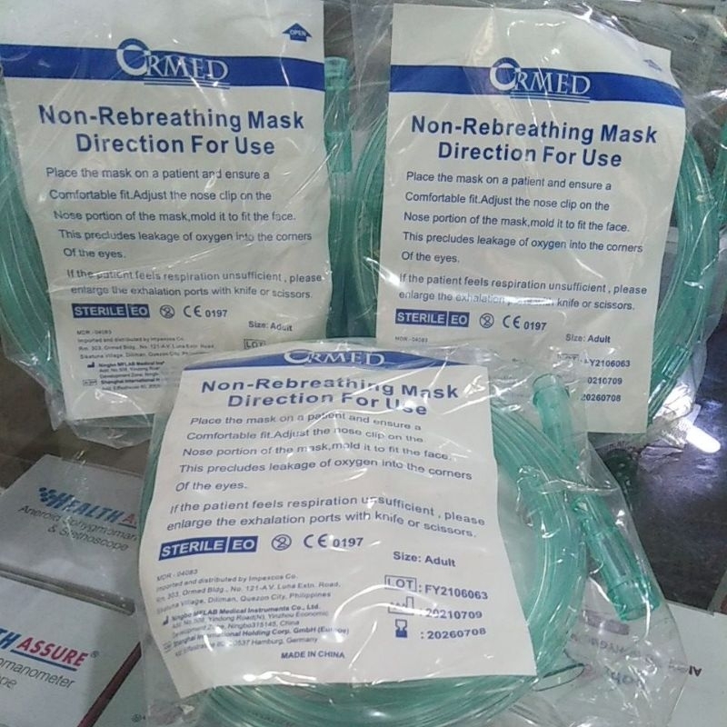 Non-Rebreathing Mask Direction For Use (adult) | Shopee Philippines