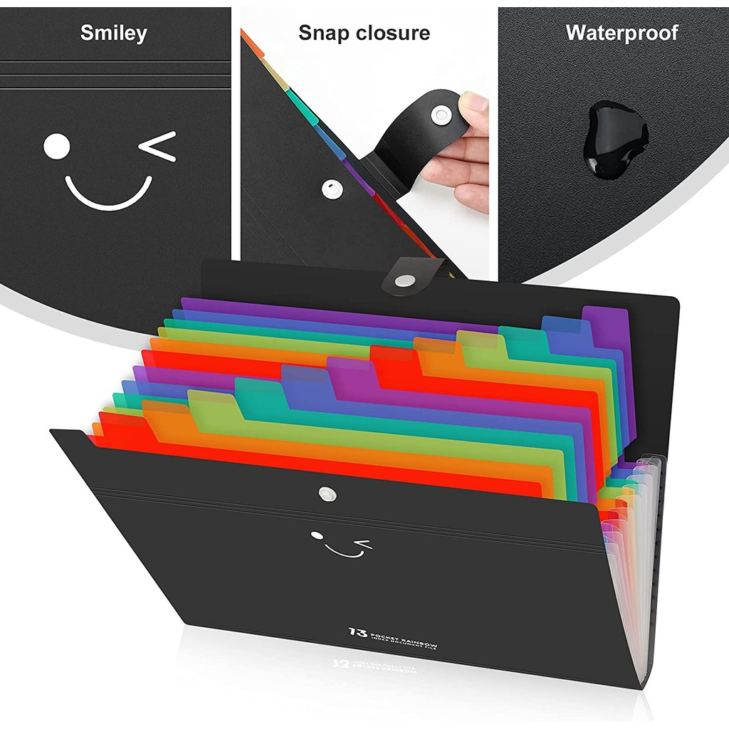 File Folder 7/13 Pockets A4 Size Expandable File Folder Organizer w ...