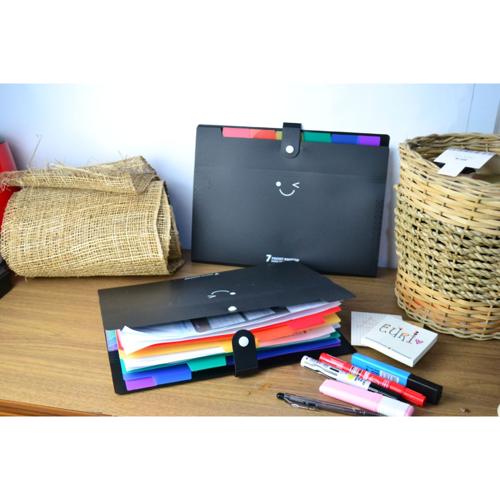 File Folder 7/13 Pockets A4 Size Expandable File Folder Organizer w ...