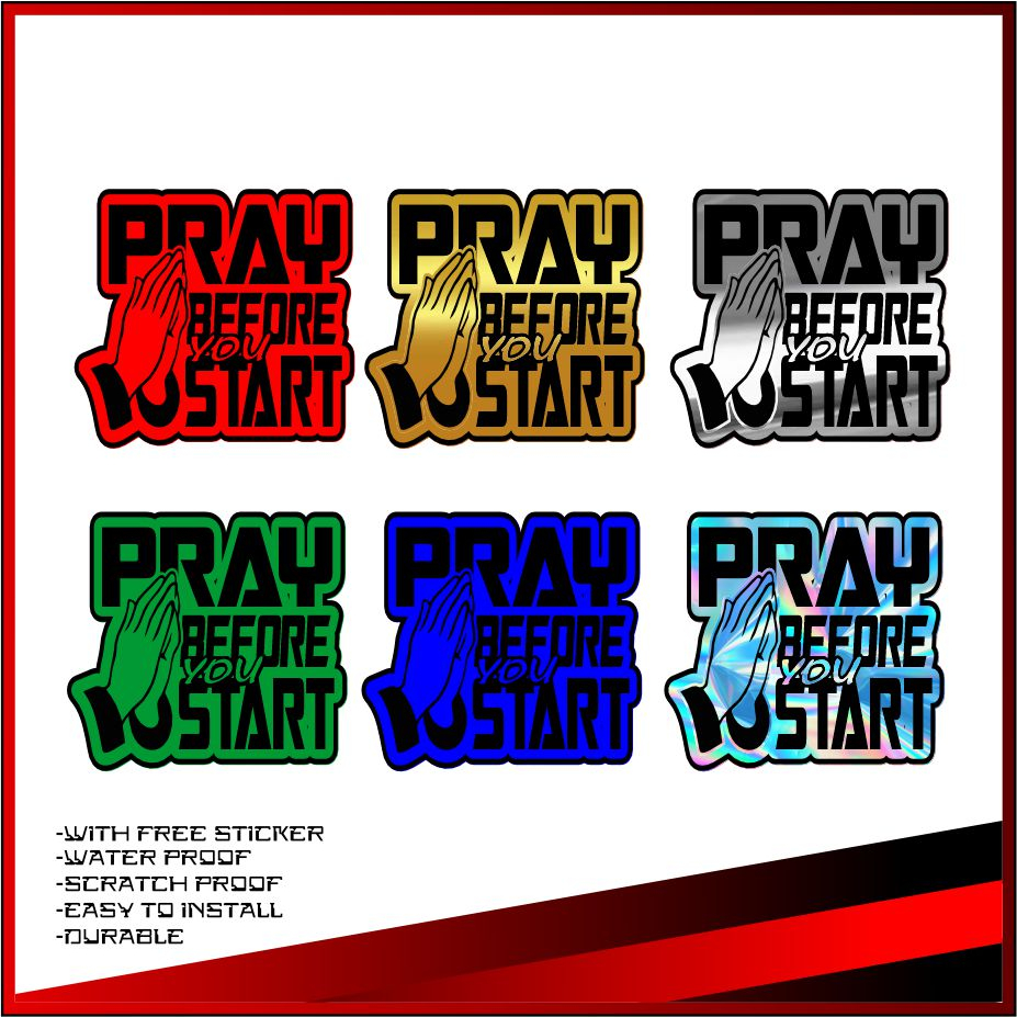 Pray Before You Start for Handle Bar Switch Sticker Printed | Shopee ...