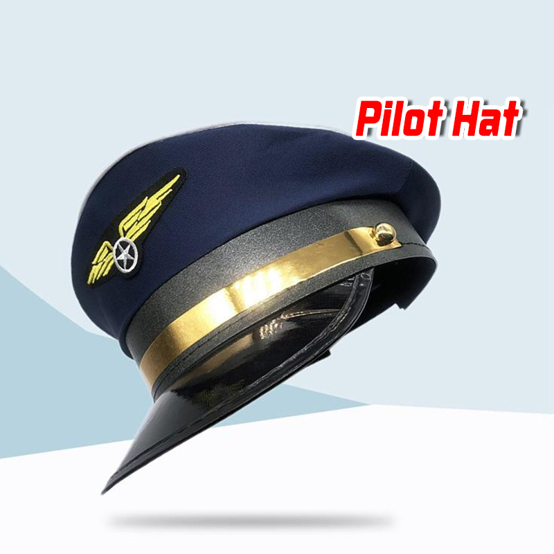 Adults Children Pilot Hat Pilot Costume Hat Captain Hat Airplane ...