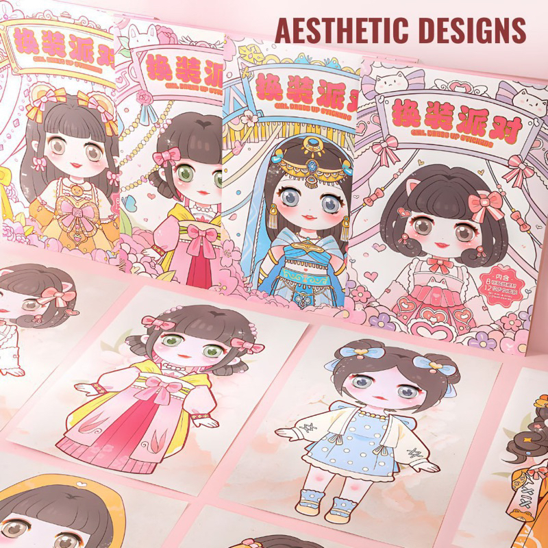 Girls Dress Up Party Stickers set of 4 Booklet Stickers for Girls by ...