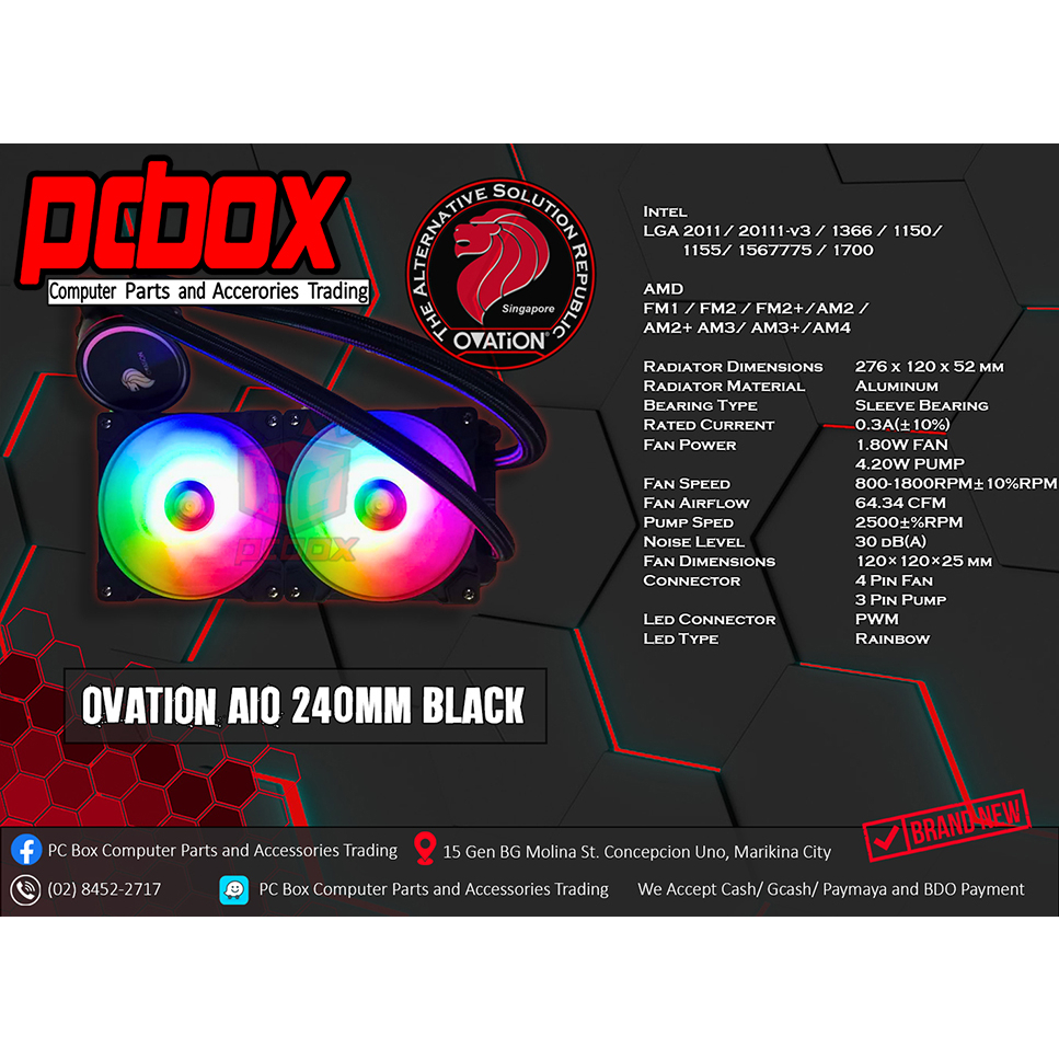 Ovation All in One CPU COOLER 120MM/240MM | Shopee Philippines