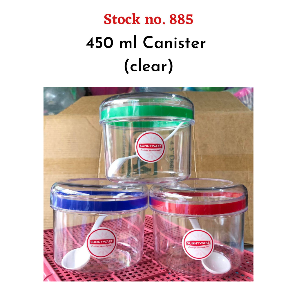 (#885) 450ml Canister with Spoon Food Condiments Container SUNNYWARE ...