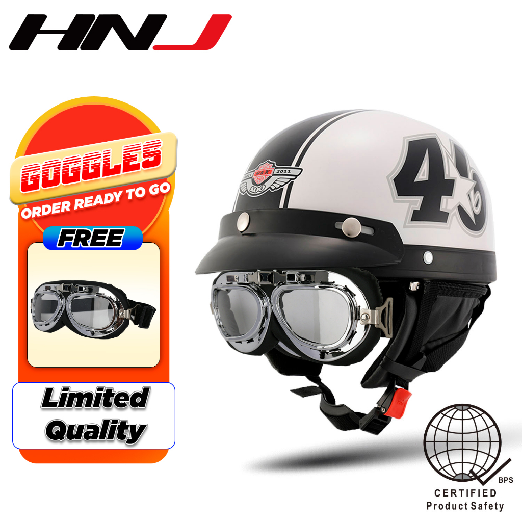 HNJ XT-02 Motorcycle Helmets Half Face Vintage Harley Retro Motor ...