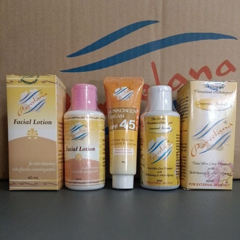 PORCELANA ORIGINAL SET 4 ( IMPROVED FORMULA, SUNSCREEN SPF45, FACIAL ...