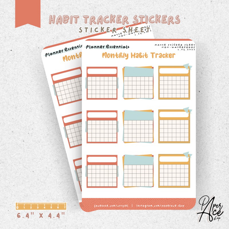 habit tracker sticker sheet | PE013 | retro vintage style | Shopee ...