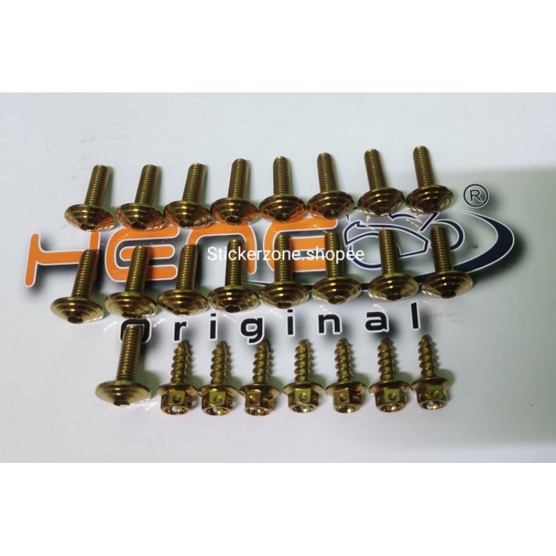 Raider 150 fi heng body bolts gold 24pcs | Shopee Philippines