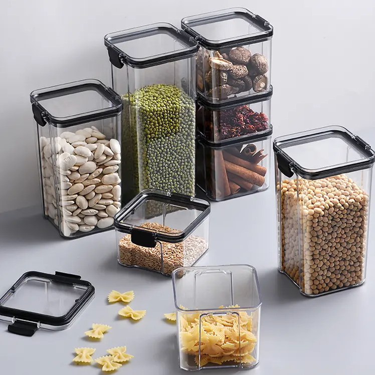 Plastic Sealed Storage Box Transparent Food Container Lid Food Storage ...