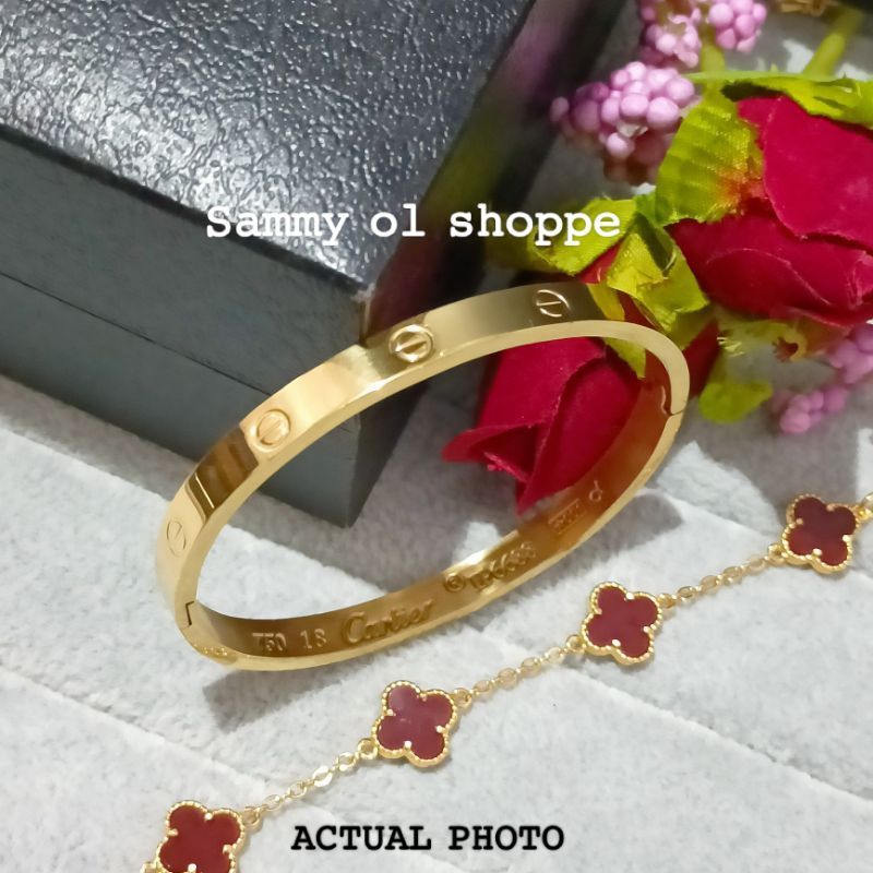 SOS LOVE BANGLE STAINLESS STEEL with markings(FREE BOX) | Shopee ...