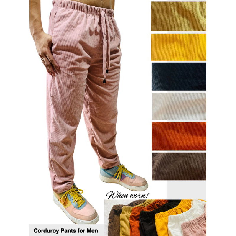 Men's Corduroy Drape pants Basic Pants with both side pocket Baston ...