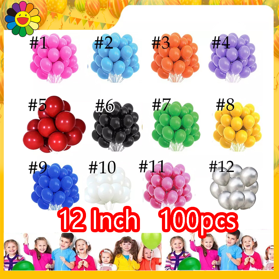 100pc 12 inch metallic glossy latex balloons Birthday decor Party ...