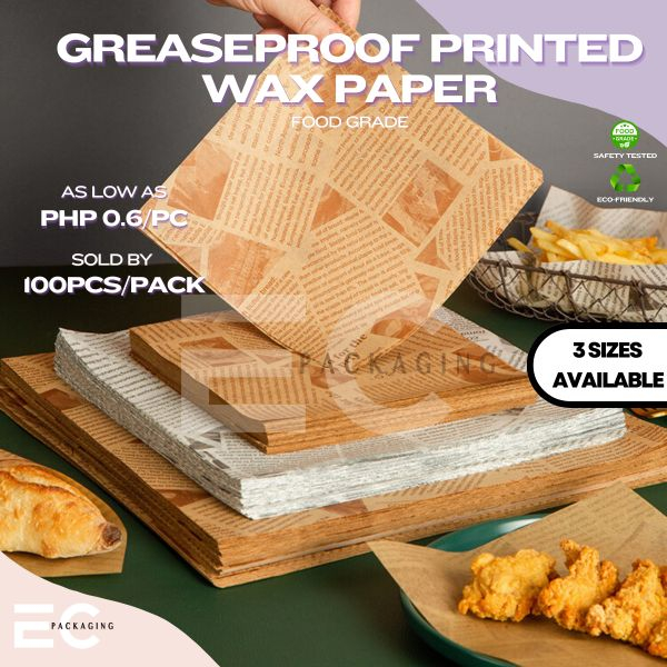 [EC] Printed Grease Proof Paper Bento Cake Paper Food Wrapper Food ...