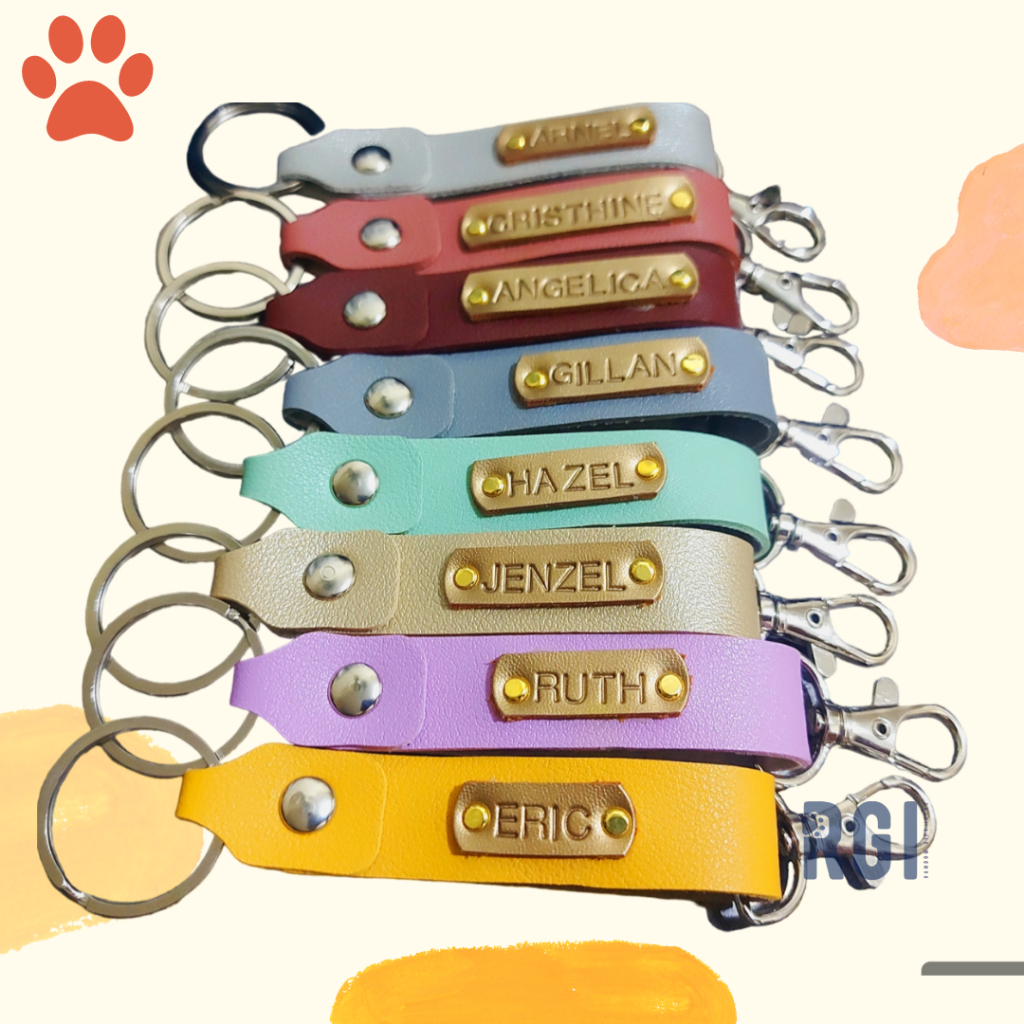 RGI Curve Personalized Leather Keychain | Shopee Philippines