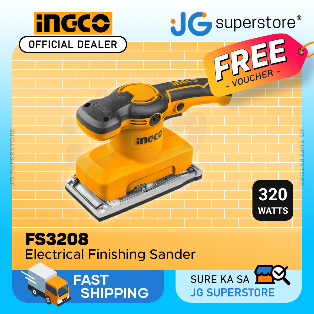 INGCO FS3208 320W Electrical Finishing Sander with 14000rpm, Aluminum ...