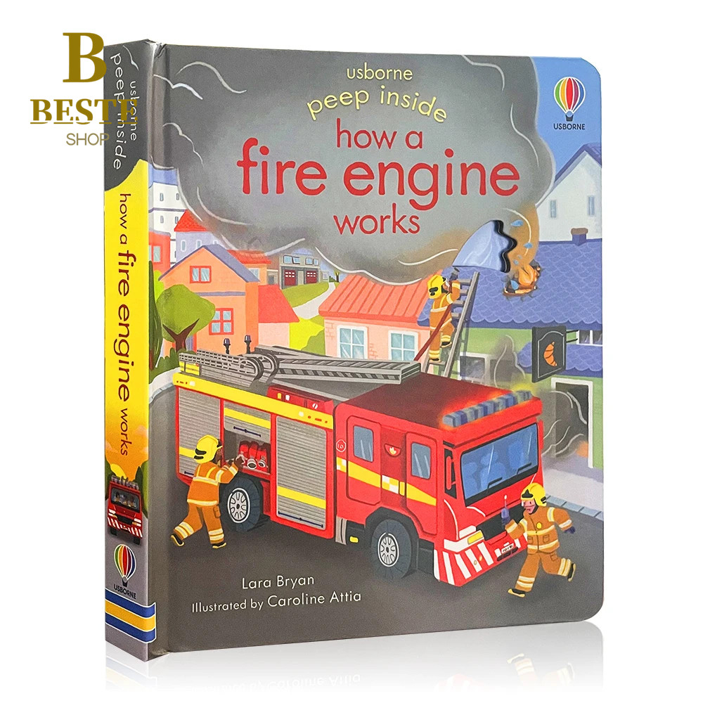 Usborne Peep Inside How a Fire Engine Works Educational 3D Flap Picture ...