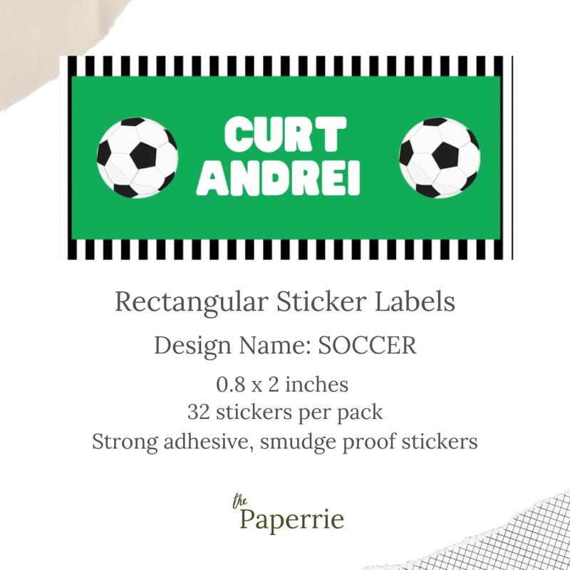 Personalized Sticker Labels in SOCCER Design | Shopee Philippines
